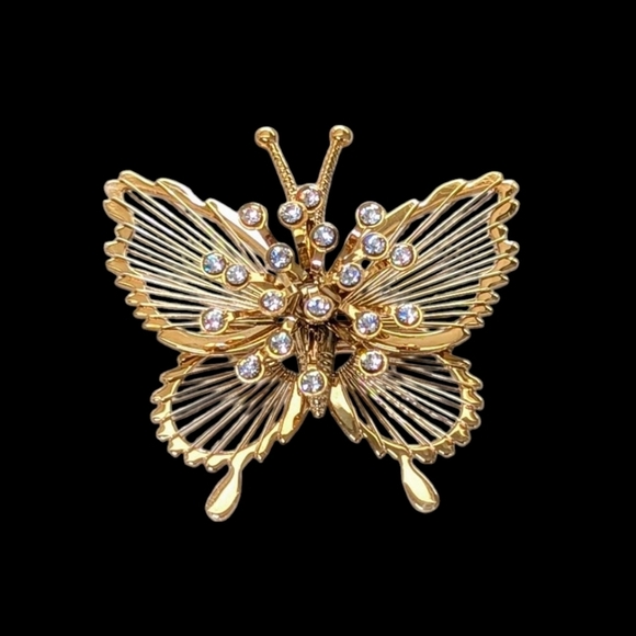 Monet | Jewelry | Monet Vintage Swarovski Crystal Butterfly Brooch Pin ...
